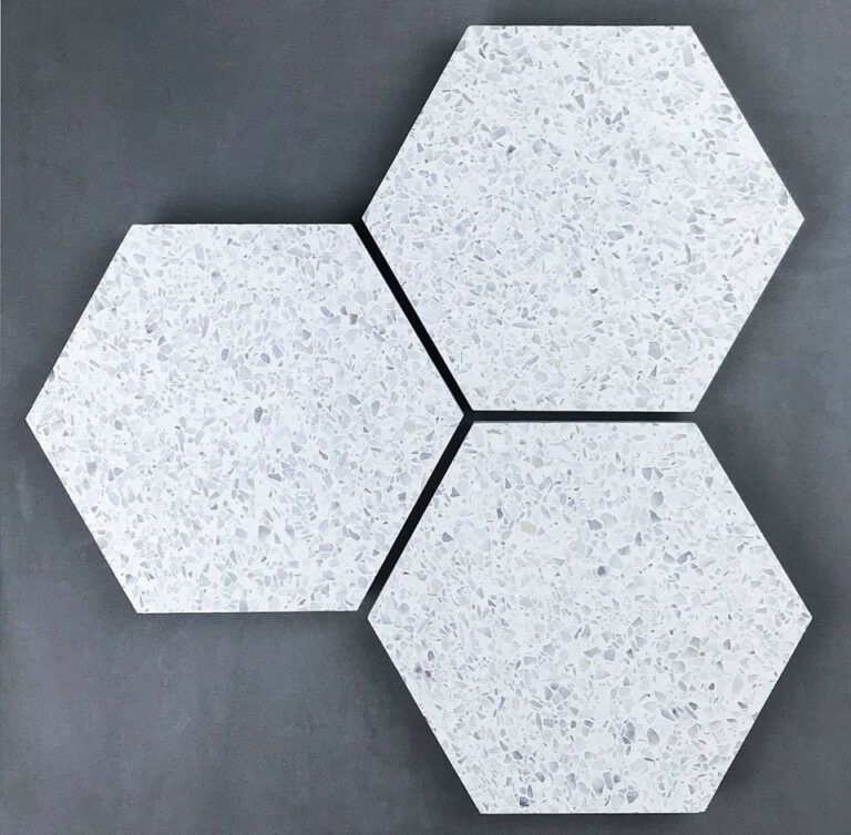 White Hexagon Terrazzo Tiles – Pak Clay Tiles